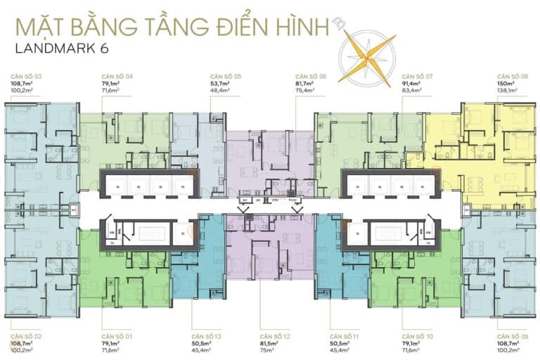 Mặt bằng Landmark 6 Vinhomes Central Park